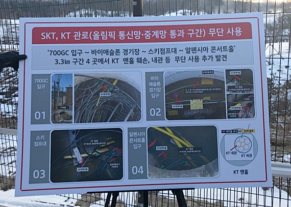 KT, SKT에 평창 광케이블 철거 요구…"권리침해 중단하라"
